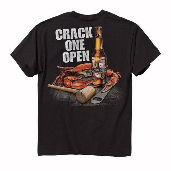 Maryland My Maryland | Shirts | Crack One Open Beer Crab Short Sleeve ...